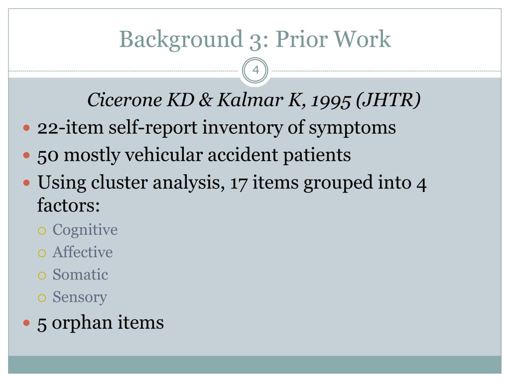 PPT - Psychometric Assessment of the Neurobehavioral Symptom Inventory ...