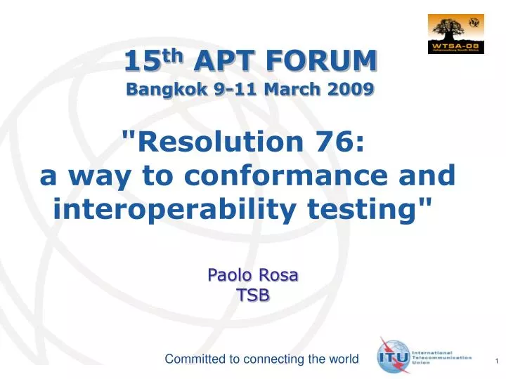 Ppt Resolution 76 A Way To Conformance And Interoperability Testing Powerpoint Presentation