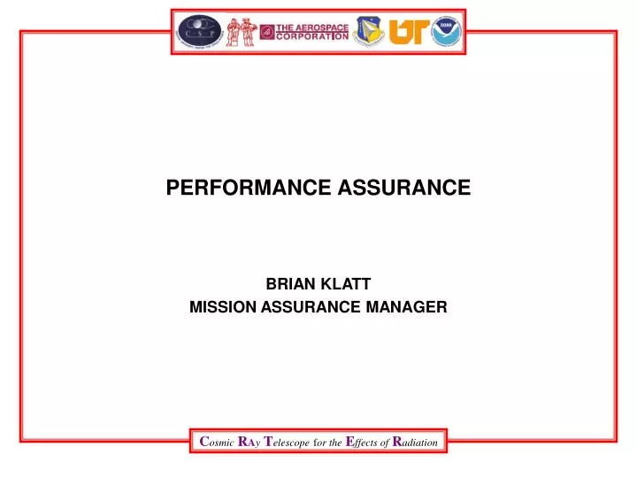 PPT - PERFORMANCE ASSURANCE PowerPoint Presentation, free download - ID:5146993