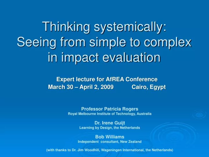 PPT - Thinking systemically: Seeing from simple to complex in impact ...