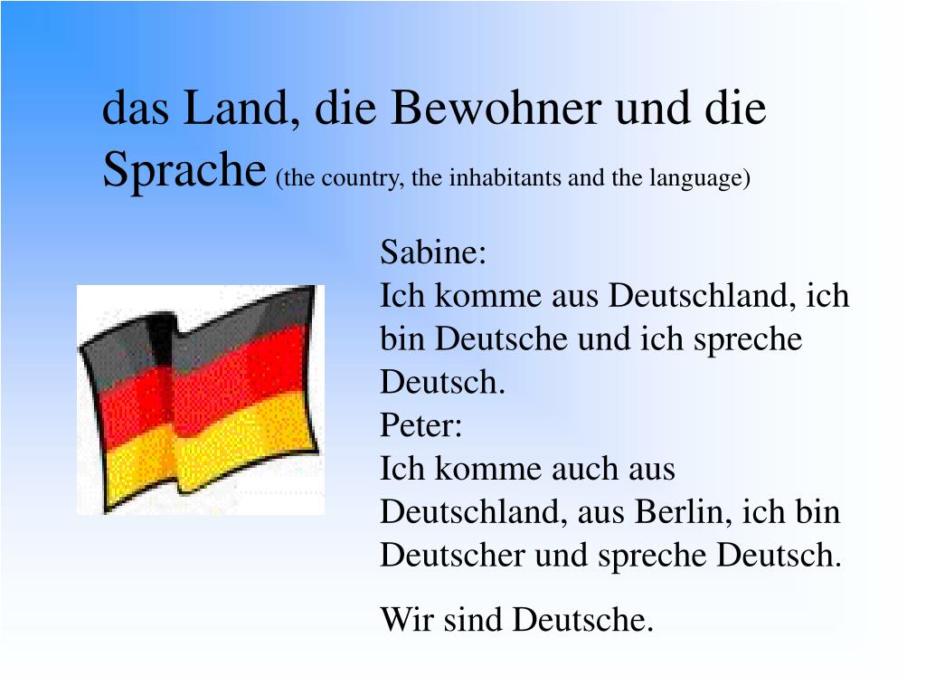 PPT - das Land, die Bewohner und die Sprache (the country, the ...