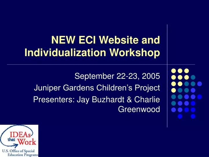PPT - NEW ECI Website and Individualization Workshop PowerPoint ...