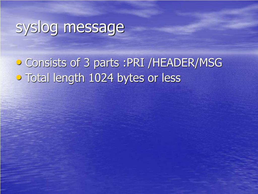 PPT - syslog (1) PowerPoint Presentation, free download - ID:5150093 PPT - syslog (1) PowerPoint Presentation, free download - ID:5150093