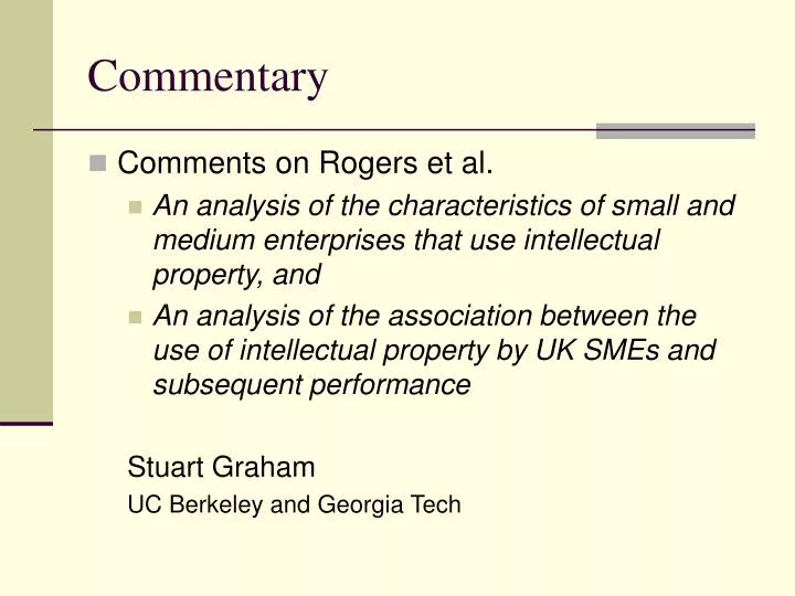 PPT - Commentary PowerPoint Presentation, free download - ID:5150979