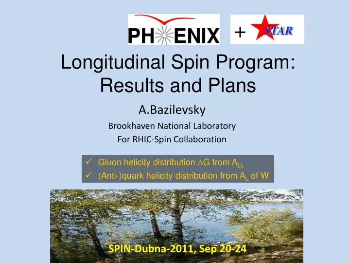 PPT - Longitudinal Spin Program: Results and Plans PowerPoint ...