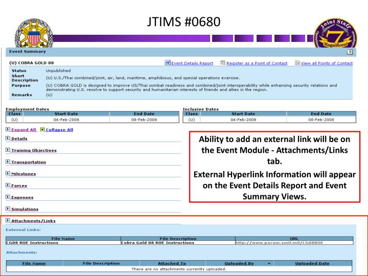 PPT - LTC Daniel Ray Joint Staff J7/JETD JTIMS Program Manager 20 March ...