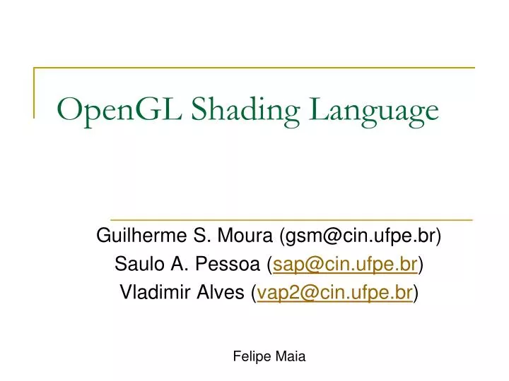 PPT - OpenGL Shading Language PowerPoint Presentation, free download - ID:5153415