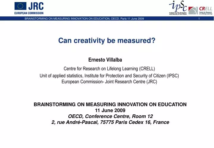 PPT - Can creativity be measured? PowerPoint Presentation, free ...