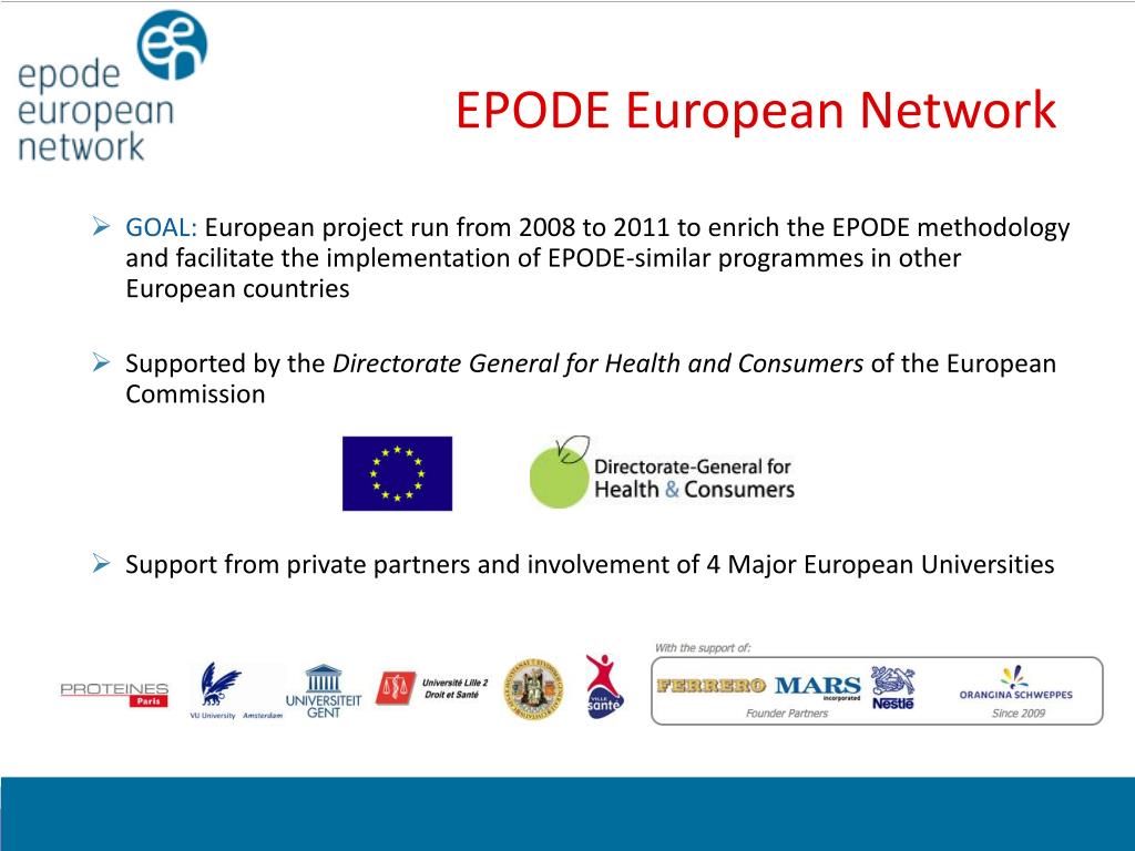 PPT - EPODE methodology, education in nutrition & childhood obesity ...