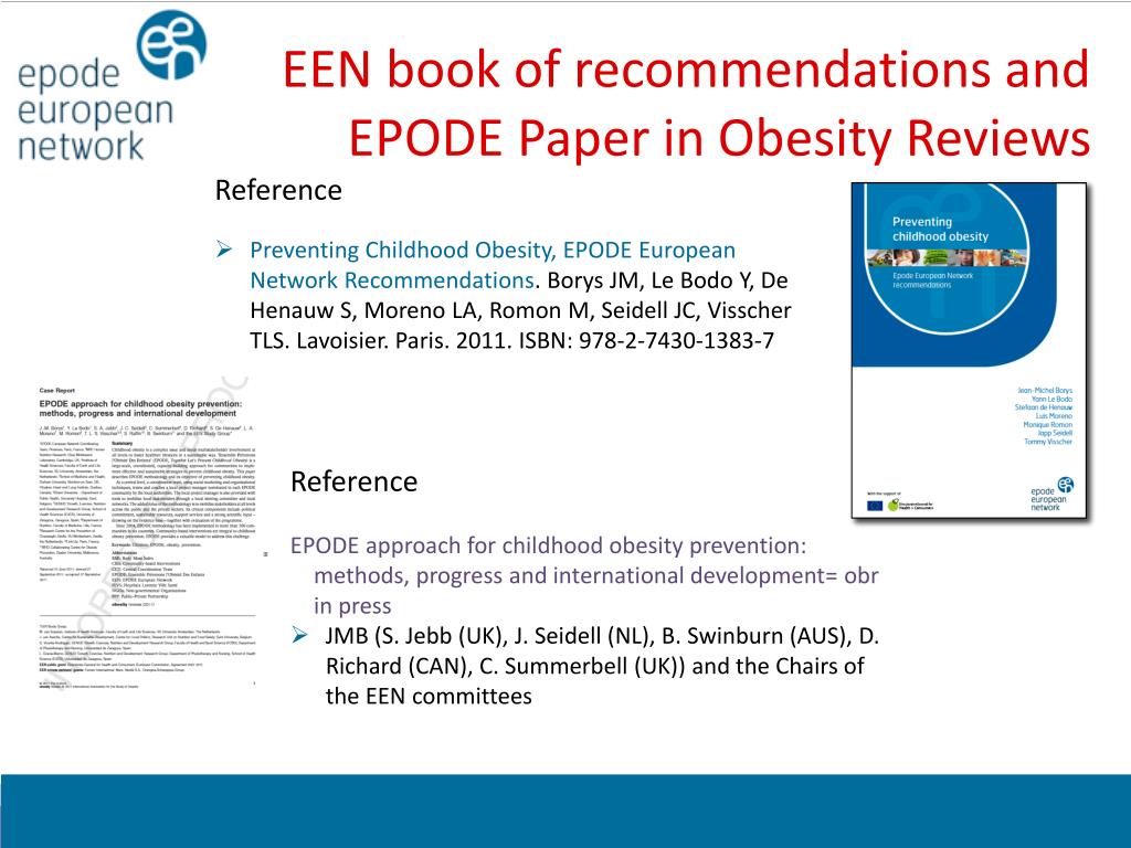 PPT - EPODE methodology, education in nutrition & childhood obesity ...