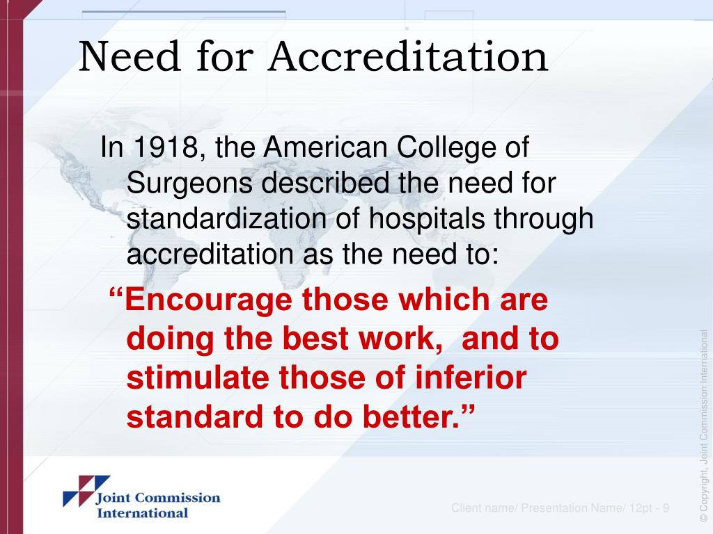 PPT - How Hospital Accreditation facilitates health care quality and ...