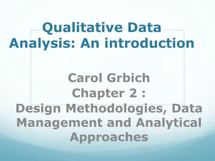 PPT - Qualitative Data Analysis: An introduction PowerPoint ...
