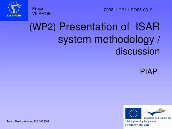 PPT - (WP2) Presentation of ISAR system methodology / discussion ...