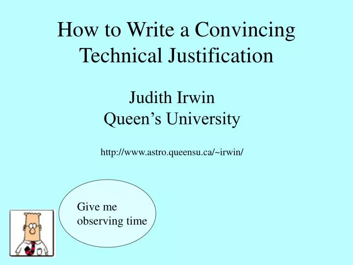 PPT - How to Write a Convincing Technical Justification PowerPoint ...