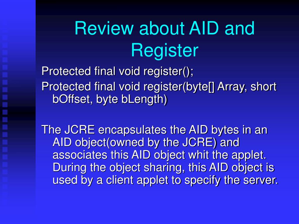 PPT - Java Card Technology Ch09: Applet Firewall and Object Sharing ...