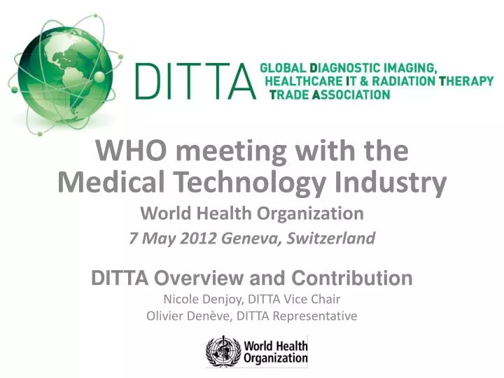 PPT - WHO meeting with the Medical Technology Industry World Health ...