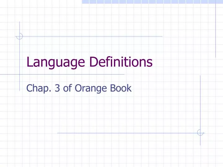 PPT - Language Definitions PowerPoint Presentation, free download - ID ...