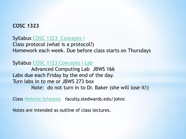 PPT - COSC 1323 PowerPoint Presentation, free download - ID:5160522