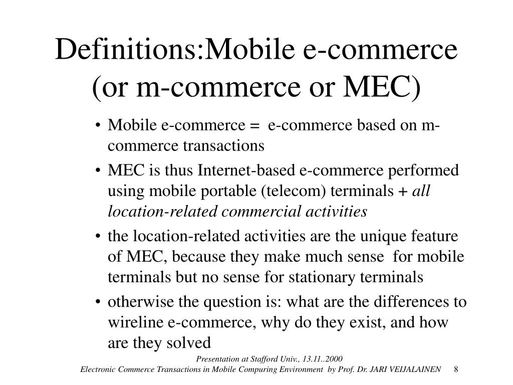 Ppt Electronic Commerce Transactions In A Mobile Computing