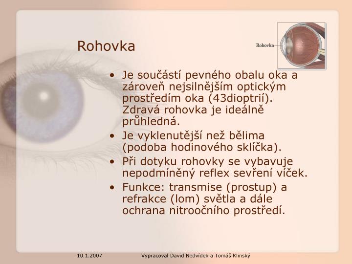 PPT - Lidské oko PowerPoint Presentation - ID:5161556