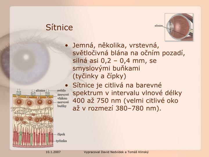 PPT - Lidské oko PowerPoint Presentation - ID:5161556
