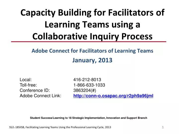 PPT - Capacity Building for Facilitators of Learning Teams using a ...