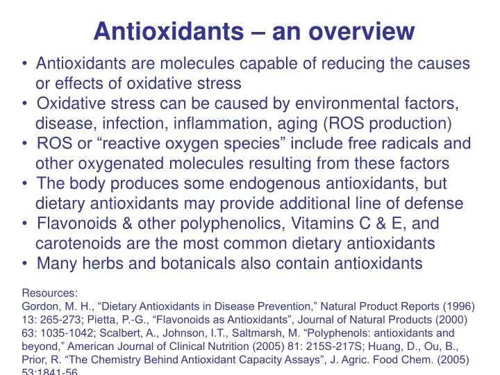 PPT - Antioxidants – an overview PowerPoint Presentation, free download ...