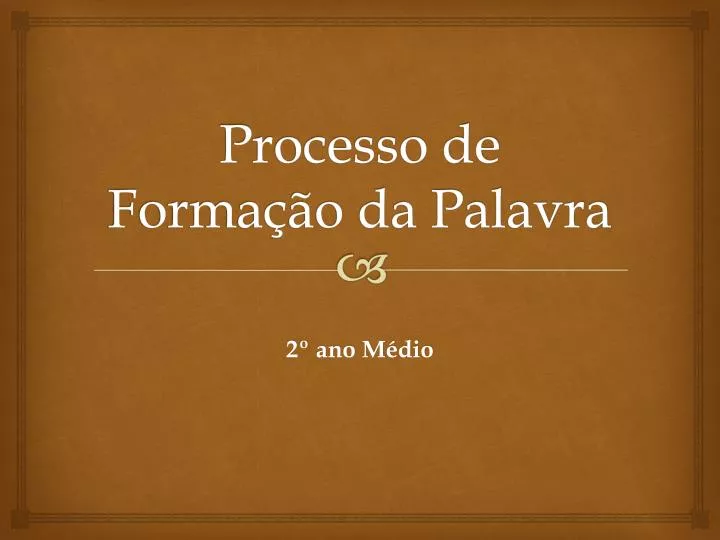 PPT - Processo de Formação da Palavra PowerPoint Presentation, free ...
