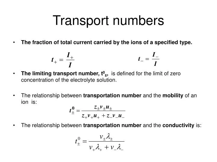 PPT - Transport numbers PowerPoint Presentation, free download - ID:5164329