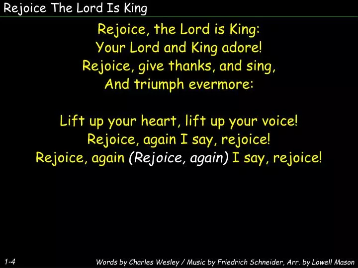 PPT - Rejoice The Lord Is King PowerPoint Presentation, free download ...