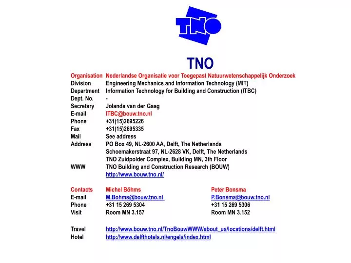 PPT - TNO PowerPoint Presentation, free download - ID:5165050