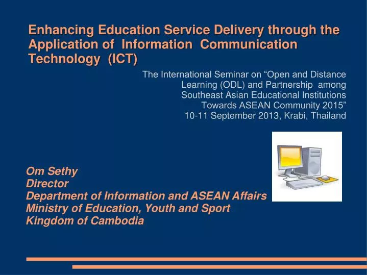 PPT - The International Seminar on “Open and Distance Learning (ODL ...