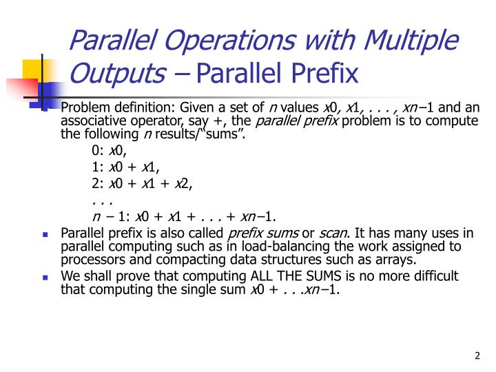 PPT - Lecture 7 PRAM Algorithm: Parallel Prefix PowerPoint Presentation ...
