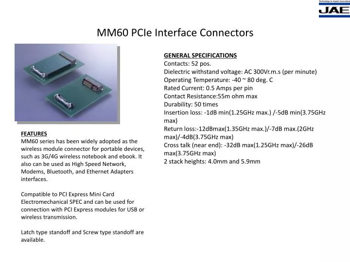 PPT - MM60 PCIe Interface Connectors PowerPoint Presentation, free ...