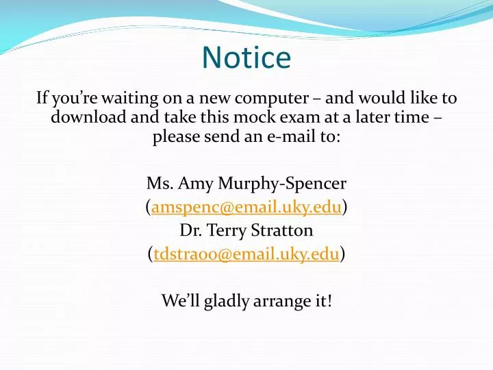 PPT - Notice PowerPoint Presentation, free download - ID:5165723