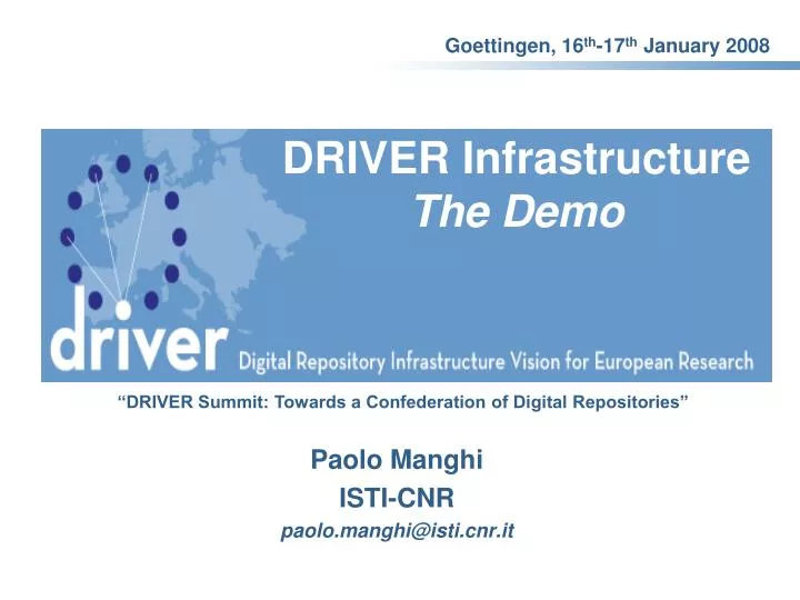 PPT - DRIVER Infrastructure The Demo PowerPoint Presentation, free ...