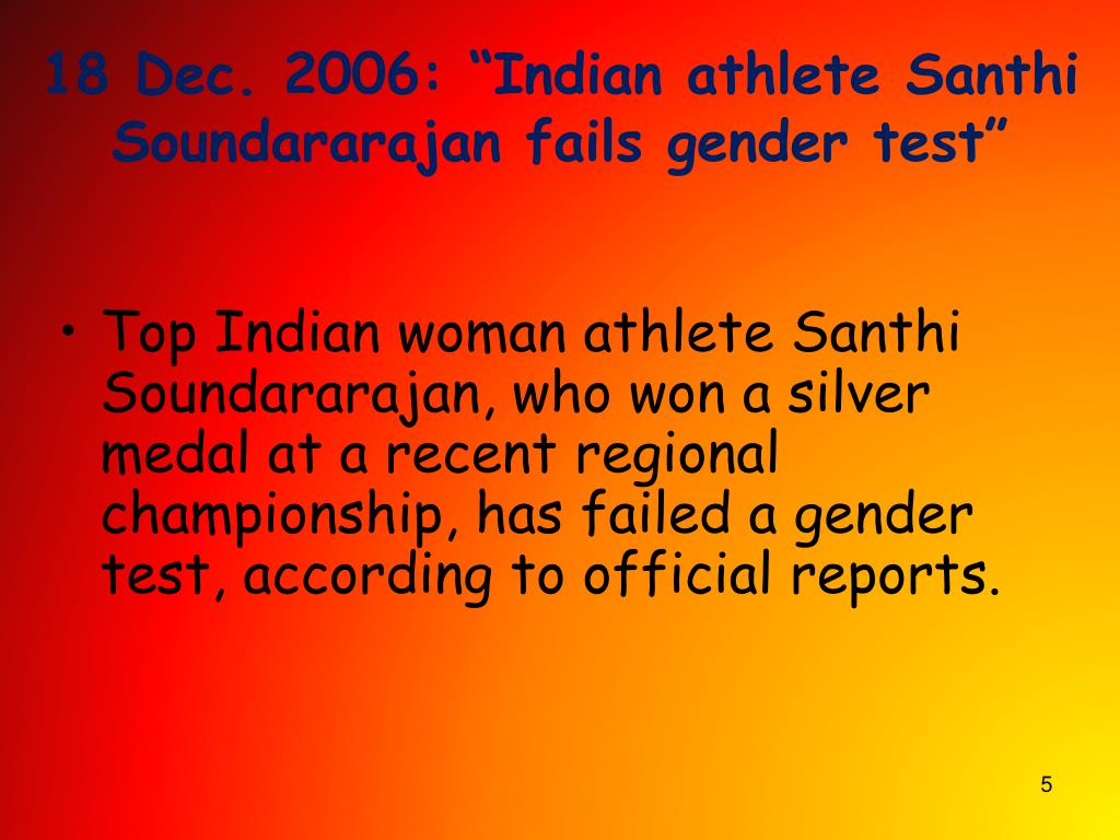 Ppt Cross Dressing Or Crossing Over Sex Testing Of Women Athletes