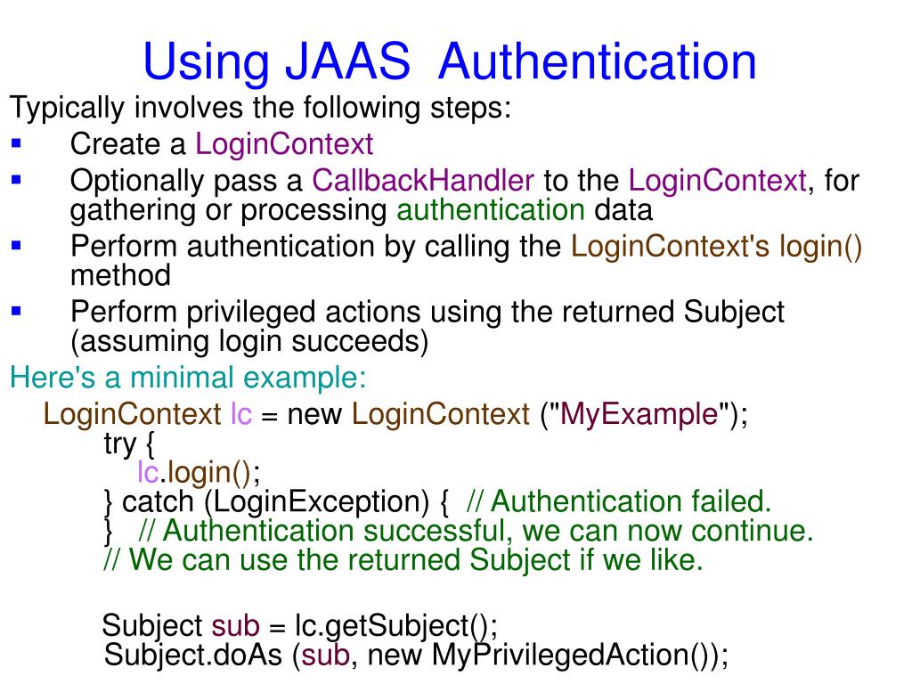 Ppt Java Authentication And Authorization Service Jaas Powerpoint Presentation Id5166013