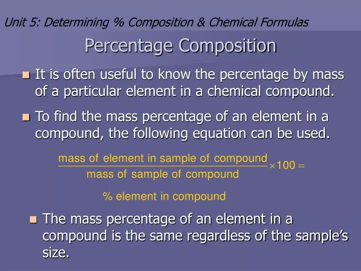 PPT - Percentage Composition PowerPoint Presentation, free download ...