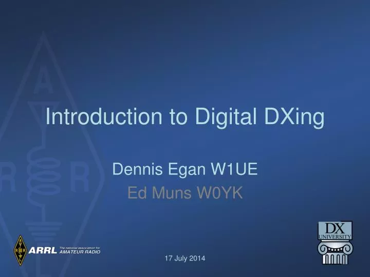 PPT - Introduction to Digital DXing PowerPoint Presentation, free ...