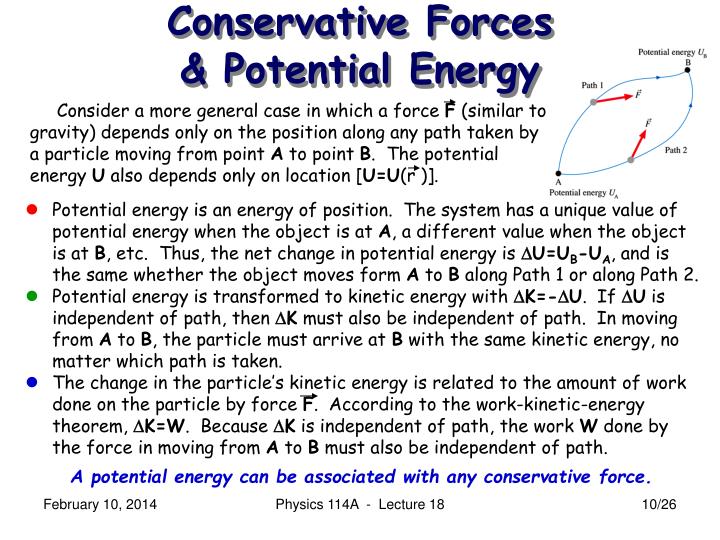 PPT - Physics 114C - Mechanics Lecture 19 (Walker: Ch. 8.1-2) Potential ...