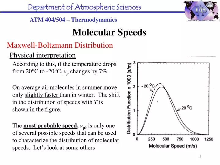 PPT - Maxwell-Boltzmann Distribution Physical interpretation PowerPoint ...