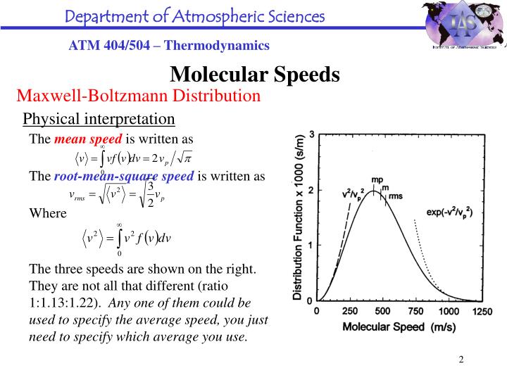 PPT - Maxwell-Boltzmann Distribution Physical interpretation PowerPoint ...