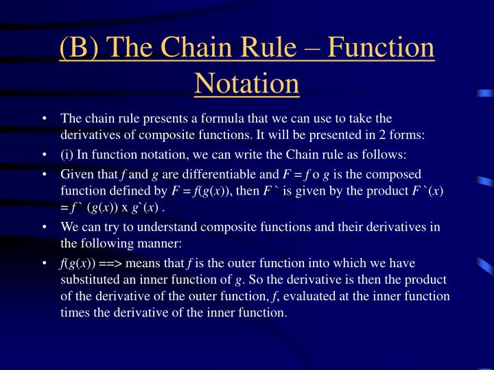 PPT - B2.4 - Rules of Differentiation - Chain Rule PowerPoint Presentation - ID:5169094