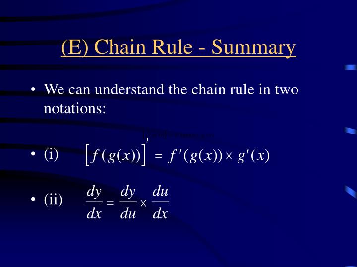 PPT - B2.4 - Rules of Differentiation - Chain Rule PowerPoint ...