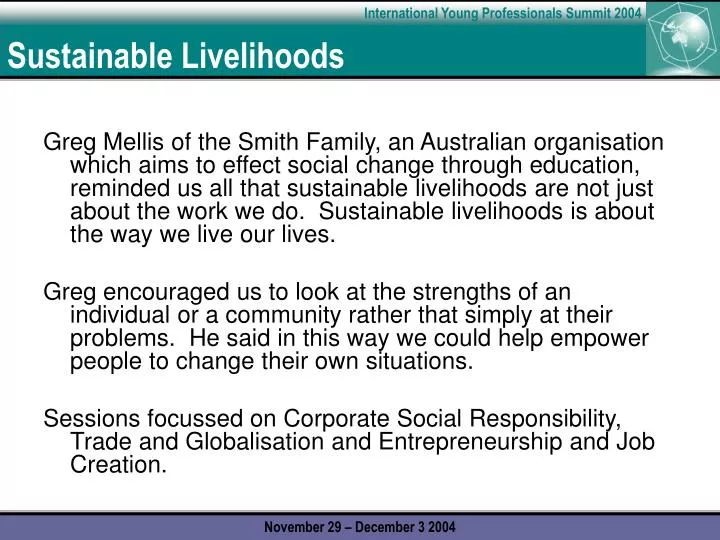 PPT - Sustainable Livelihoods PowerPoint Presentation, free download ...