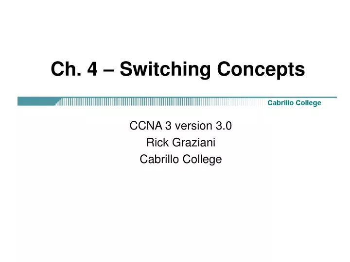 PPT - Ch. 4 – Switching Concepts PowerPoint Presentation, free download ...