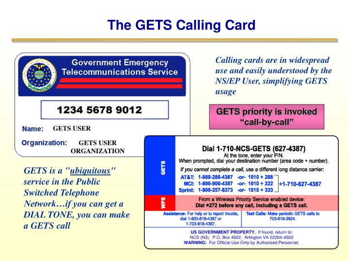 PPT - Government Emergency Telecommunications Service (GETS) PowerPoint ... PPT - Government Emergency Telecommunications Service (GETS) PowerPoint ...