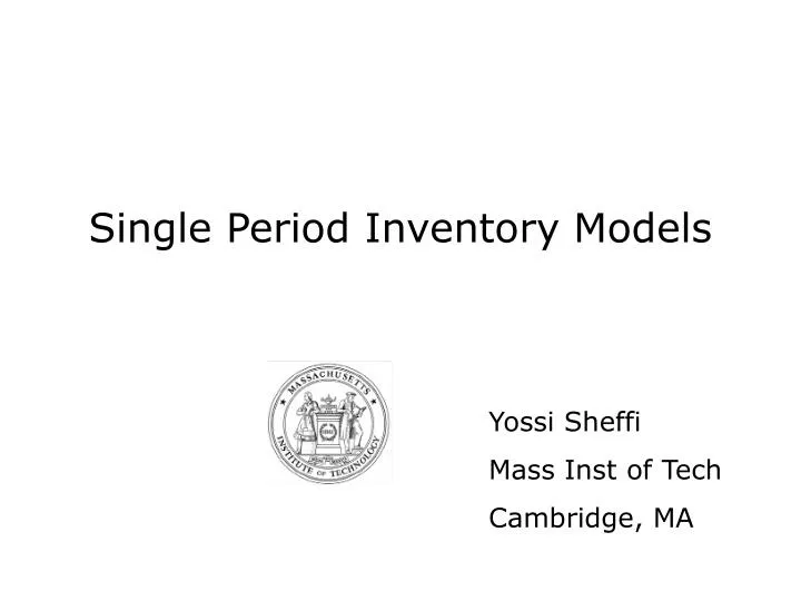 PPT - Single Period Inventory Models PowerPoint Presentation, free ...