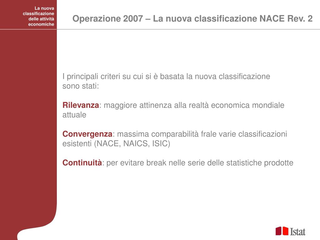 PPT - ATECO 2007 La nuova classificazione delle Attività Economiche ...